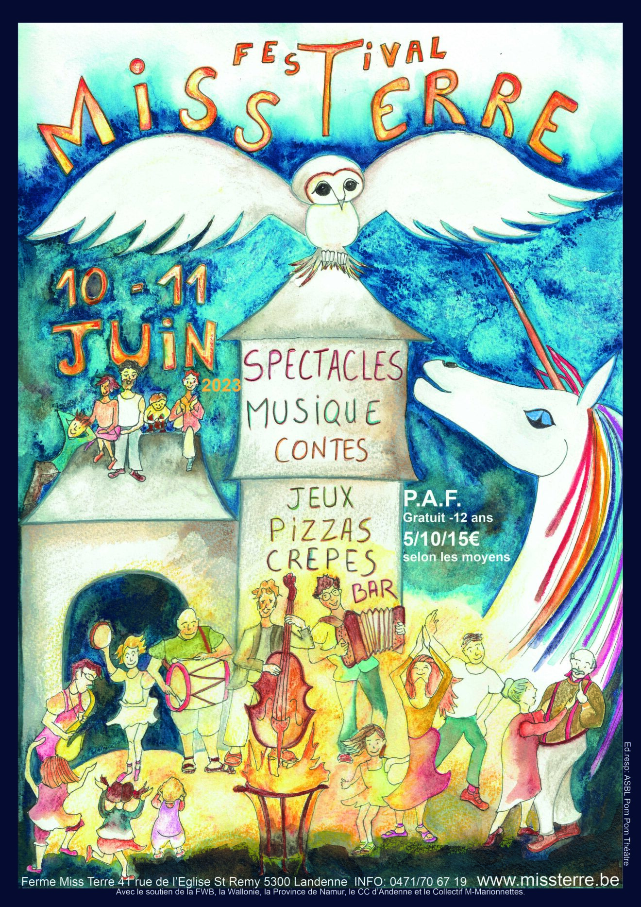 L'affiche du festival Miss Terre - Ferme Miss Terre - Arts vivants